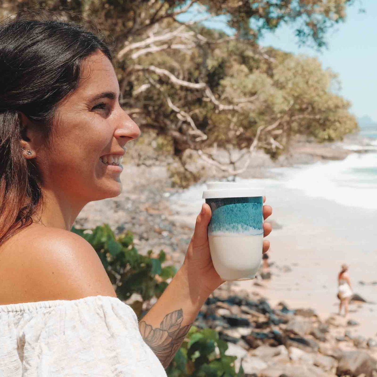 Tea Tree Bay Ceramic Travel Cup | Made In Noosa | Pottery For The Planet