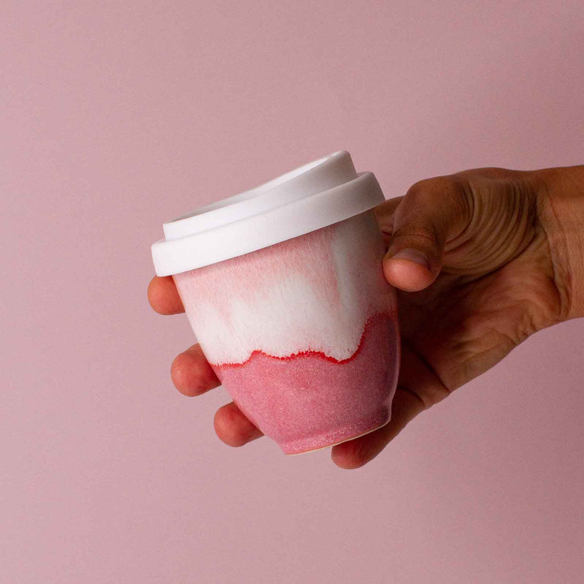 Ceramic Cup With Silicone Lid | Many Glazes | Pottery For The Planet